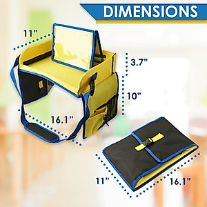 LoveAmoo Kids Travel Tray, Organizer, Toddler Car Seat, Lap Tray, Snacks Table & Dry Erase Board in Car for Child Road Trip Travels (Boys and Girls)
