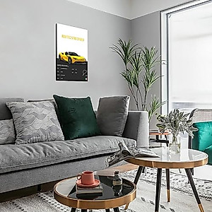 Car Poster Ferrari F40 Supercar Posters Racing Car Canvas Wall Art For Boy's Bedroom SuperCar Wall Decor Frame-style 20x30inch(50x75cm)