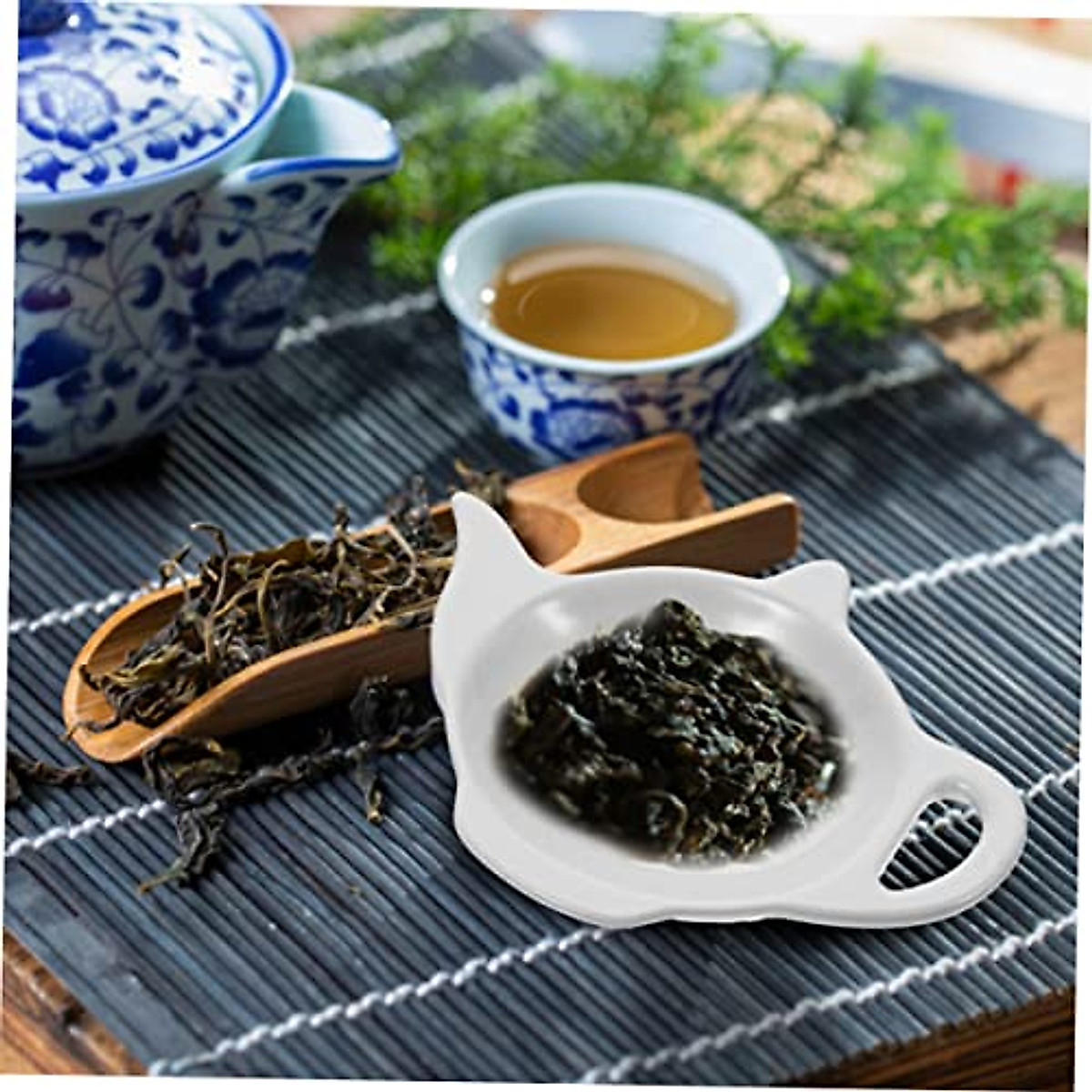Holibanna 9 Pcs Tea Bag Saucer Pencils for Ceramic Coasters Snail Tea Bag Holder Tea Bag Squeezer Ceramic Tea Bag Plate Tea Packet Holder Tea Rack Kitchen Mini White Ceramics Seasoning