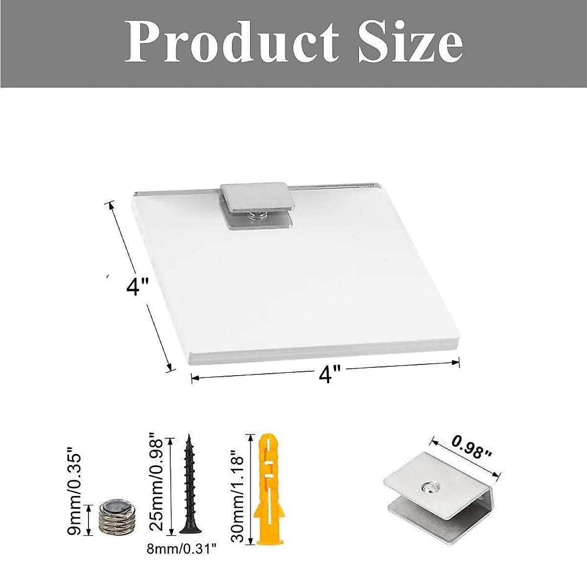 Z metnal Small Flationg Shelf, 4" Mini Clear Shelves, Arylic Shelves, Invisible Ledge Display Shelves for Smart Speaker, Action Figures, Storage & Decoration, Wall Mounted, Clear, 5 Pcs