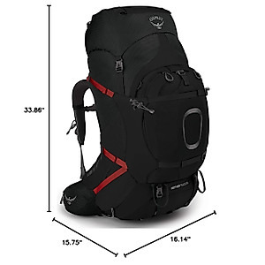 Osprey Aether Plus 85 Men's Backpacking Backpack, Black, Large/X-Large