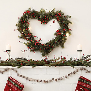 LAHONI 2 Pieces 8 Inch Wreath Frame, Heart Shaped Wire Wreaths Form Green Floral Wreath Making Rings for DIY Crafts, Front Door, Valentine's Day, Wedding, Home, Garden, Party Decor