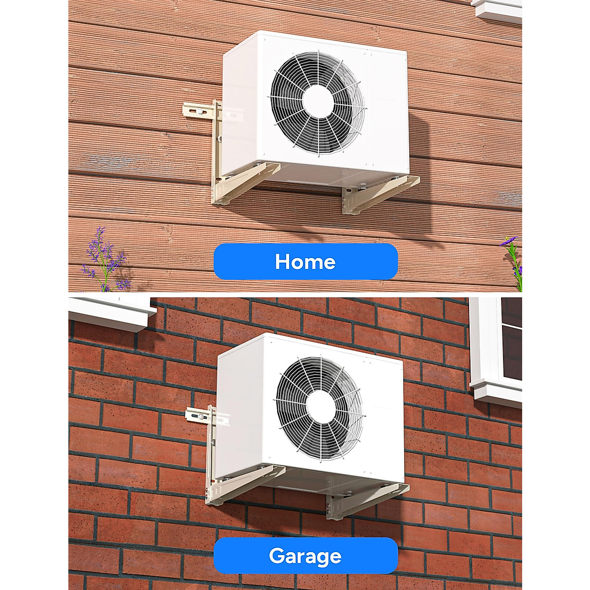 Toutgood Outdoor Mini Split Wall Mounting Bracket, Heavy-Duty Wall Bracket for 7000 Btu to 12000 Btu Ductless Mini Split Air Conditioner AC Heat Pump Systems , Max 400 Lb Capacity