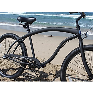 Firmstrong Bruiser Man 3-Speed Beach Cruiser Bicycle, 26-Inch, Matte Black,15154