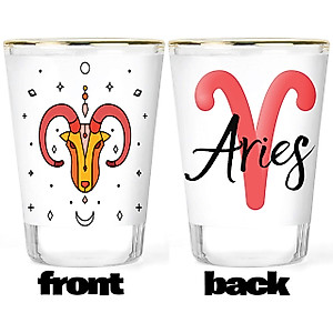 Zodiac Shot Glasses - Aquarius Shot Glass - Aries Shot Glass - Cancer Shot Glass - Capricorn Shot Glass - Gemini Shot Glass - Leo Shot Glass