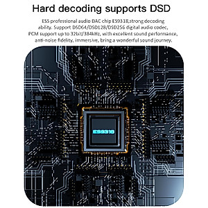 GAMDER USB Type C to 3.5mm DSD256 Hi-Fi Audio Chip Decoder 32bit 384kHz Headphone Amplifier Adapter DAC for Android Phone Mac Windows 10 （ES9318 Chip)