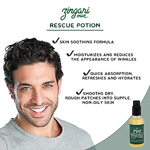 Zingari Man Rescue Potion –– Hydrating and Moisturizing After Shaving Splash for Dry and Irritated Skin – Soothing Skin Care Treatment for Men - Suitable for Sensitive Skin, 2 fl oz