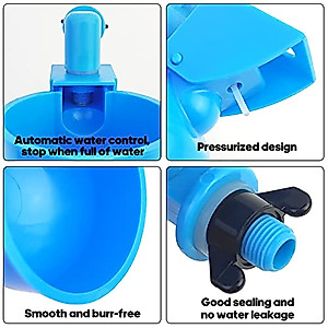 MYGIIKAKA Chicken Waterer Larger Automatic Chicken Waterer Cups DIY Poultry Chicken Waterer Kit 5 Gallon for Chicken, Duck, Goose, Rabbit (6 Pack)