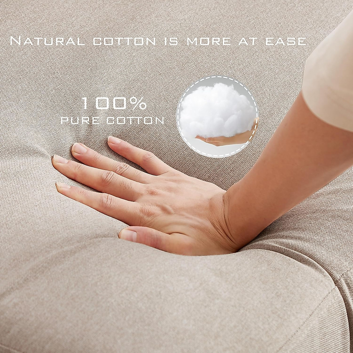 Tornama 111" Sectional Couches for Living Room, Modern Polyester Fiber U-Shaped Sofa Couch with Double Chaise, 4 Seat Sofa Set for Apartment, Beige