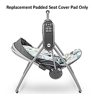 Replacement Part for Fisher-Price On-The-Go Baby Swing - GKH40 ~ Replacement Padded Seat Cover Pad ~ Blue, Green and Gray Hexagon Print