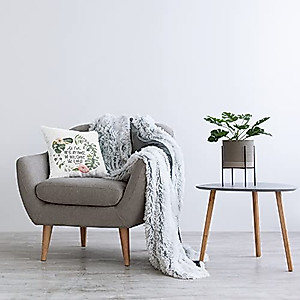 Stupell Industries Serve The Lord Joshua 24:15 Tropical Palms Design by Valerie Weiners Pillow, 18 x 18, Green