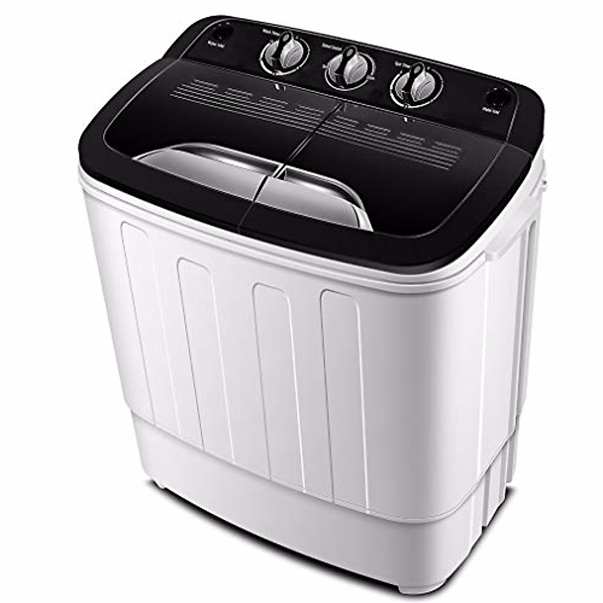 Portable Washing Machine TG23 - Twin Tub Washer Machine with 7.9lbs Wash and 4.4lbs Spin Cycle Compartments by Think Gizmos