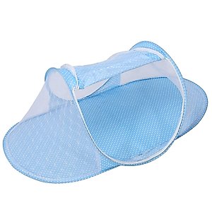 Raguso Crib Net, Soft Baby Net Easy to Carry Infant Bed Net for Outdoor Activities(Blue)