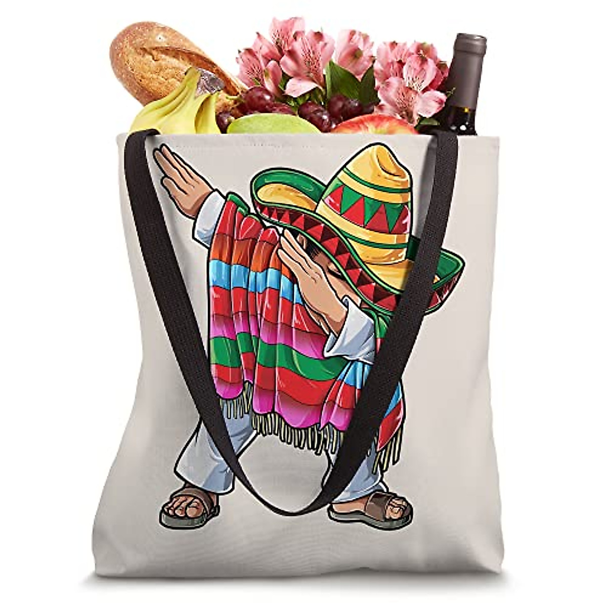 Dabbing Mexican Poncho Cinco de Mayo Boys Men Sombrero Dab Tote Bag