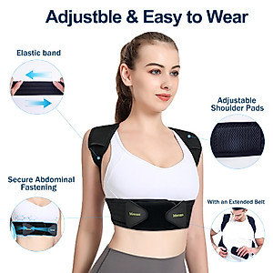 Mercase Posture Corrector for Men and Women, Posture Brace for Back,Shoulders,Hunchback Scoliosis Correction, Adjustable and Comfortable, Large(32-39 inches)