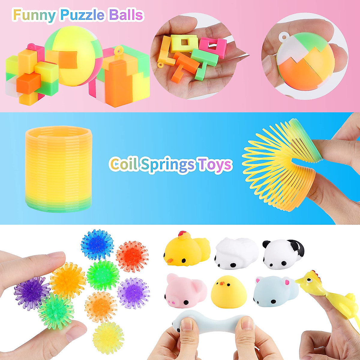 FiGoal 52 PCS Sensory Fidget Toys Set with Storage Box, Mini Poppet Figit Toys for Adults Kids ADHD, Birthday Party Favors, Classroom, Goodie Bag Fillers, Valentine's Party Supplies