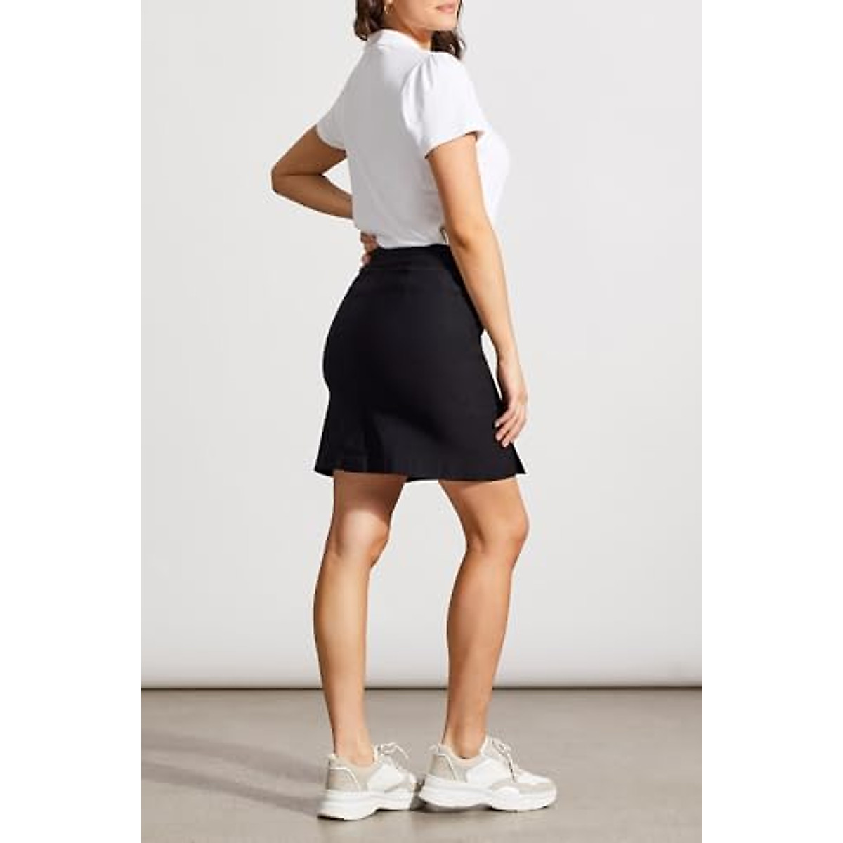 Tribal Women's Pull On Flatten It Tummy Control Skort with Century Stretch, Black, 10