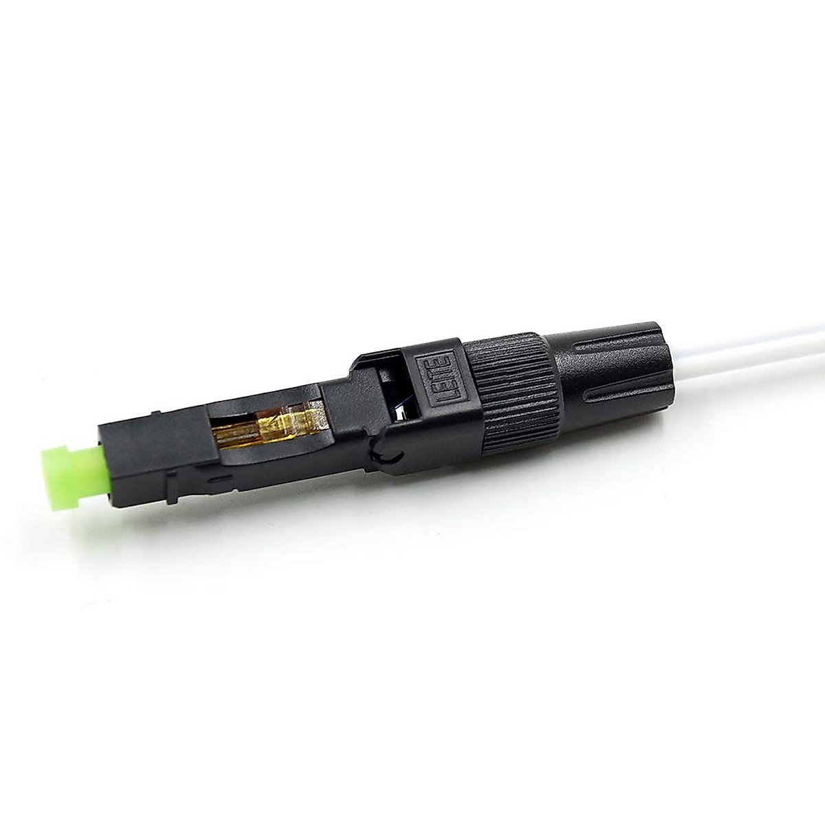 100pcs LEITE SC APC Fiber Optic Quick Connector with Matched Tools Fiber Reusable Connectors Single Mode SM 9/125 Mechanical Fast Connectors Adapter for FTTH CATV Network Instrument