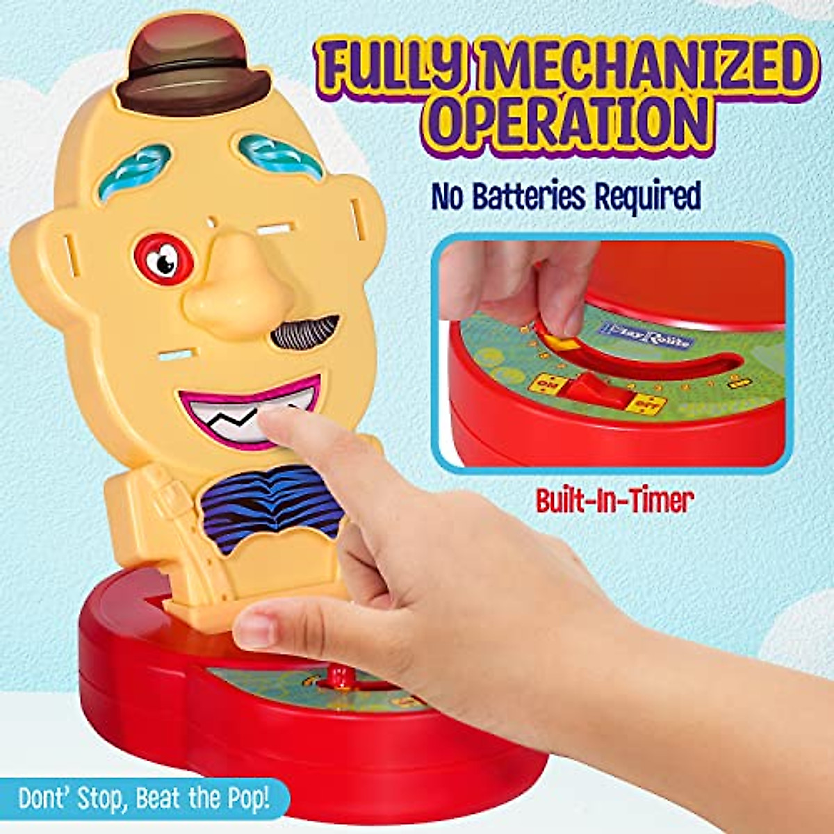 PlayRoute Funny Face Pop Up Game | Fun Board Game for Kids Ages 4-6-8 and up | Preschool Game & Family Game for Kids Girls and Boys | Single or Multi Player Pop Up Toy