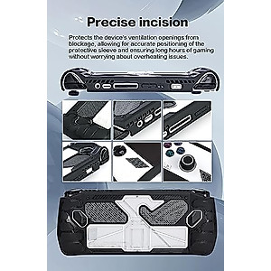 Protective Case for ASUS ROG Ally, TPU Case for ASUS ROG Ally with Kickstand, Included 2 ASUS ROG Ally Tempered Glass Screen Protector, Dustproof Nets, Joystick Protectors and 3.1 Adapter - Black