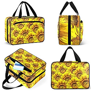 Naanle First Aid Bag Sunflowers Floral Empty Medium Medicine Storage Bag Emergency Treatment Medical Bags Travel Medicine Bag Pill Bottle Organizer for Vitamin Supplement