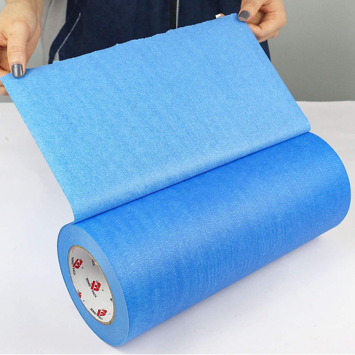 BOMEI PACK Wide Blue Painters Tape 12 Inches x 60 Yards, 3D Tape, 3D Printing Tape for Laser Cutting, 21-Day Clean Removal Wide Masking Tape