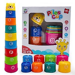 Stacking Cups Nesting and Stacking Cups Gift Colorful Educational Alphabets Numbers Building Joy Cups Toddler Fun Play Toys