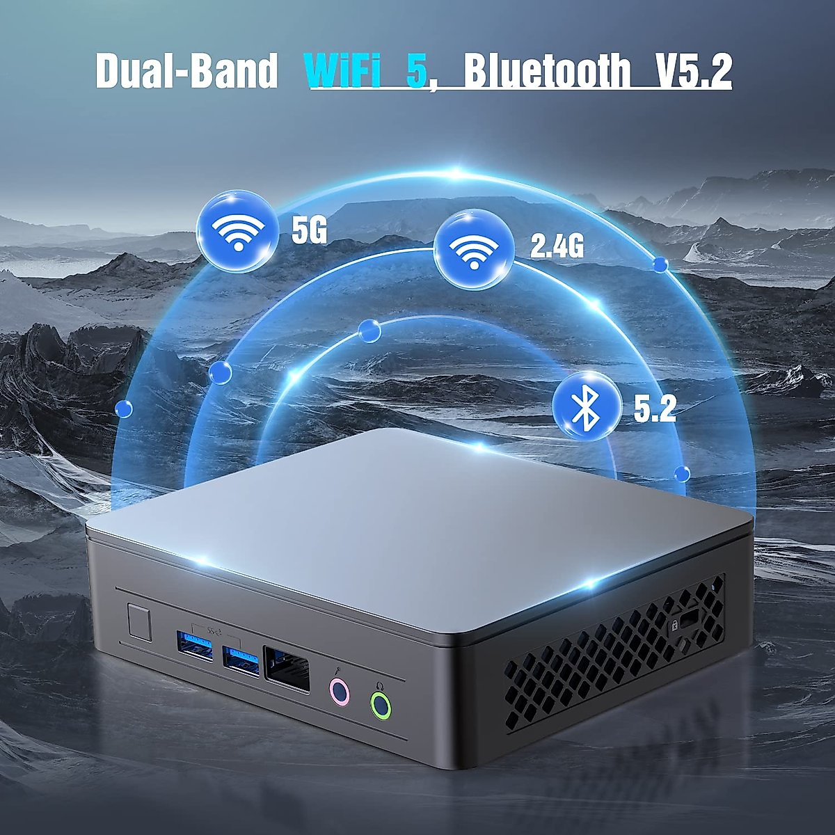 Intel NUC 11 Mini PC with Quad-Core Celeron N5105, Versatile Mini Computers 8GB DDR4 RAM & 256GB SSD - Support HDMI Dual 4K UHD/Bluetooth v5.2/Windows 11 Pro preinstalled（NUC11ATKC4）