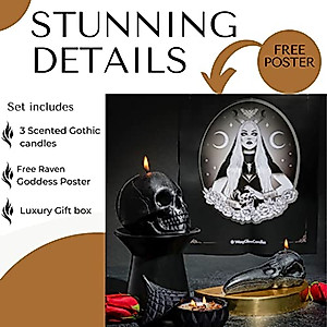 Sacred Luxury Skull Candle Set - Witchy Gifts for Women | Gothic Decor Home | Skull Gifts for Women | Black Skull Candle | Spooky Candles | Witchy