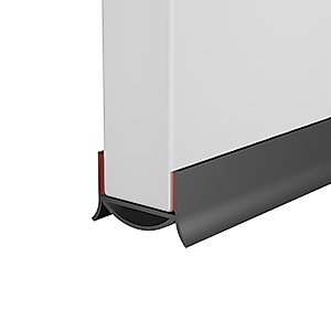 Door Draft Stopper, 36” Cuttable Weather Stripping Door Seal， Strong Adhesive Door Sweep for Exterior and Interior Doors. (1, Black)