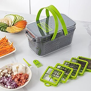 【Upgraded】 Vegetable Chopper, Onion Chopper, Mandolin Slicer,Pro 20 in 1professional food Choppermultifunctional Vegetable Chopper and Slicer, Dicing Machine, AdjustableVegetable Cutter With Container