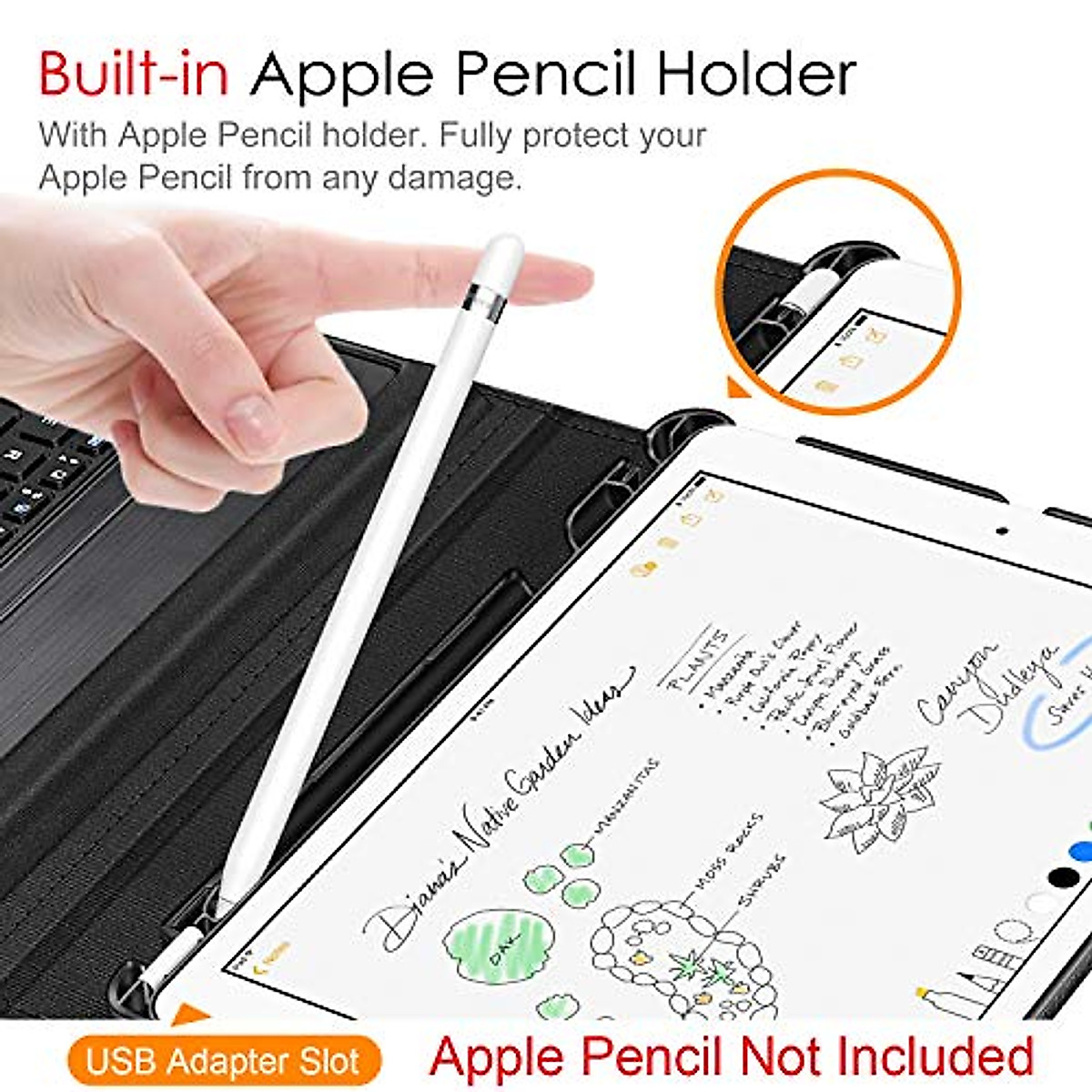 Fintie Keyboard Case for iPad 9th / 8th / 7th Generation (2021/2020/2019 Model) 10.2 Inch, 360 Degree Rotating Smart Stand Cover w/Pencil Holder, Built-in Wireless Bluetooth Keyboard, Black