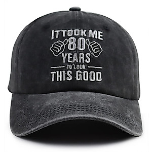 Nxizivmk 80th Birthday Decorations for Women Men, 80 Years Party 2024 Retired Hat, Adjustable Embroidery Vintage 1944 Baseball Cap, Funny Retirement Gifts for Dad Mom Grandpa Grandma