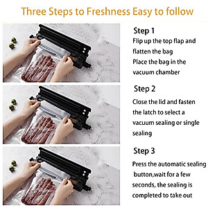 VANEME Vacuum Sealer Machine,Heat Sealer for Cookies,One-Touch Vacuum Sealer,Dry Moist Fresh Modes Sealing System For Food Preservation,Sealing Packing System for All Saving Needs