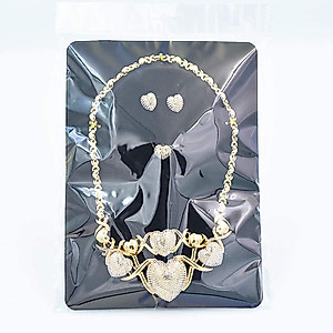 Giffor 14K Gold Filled Jewelry Set Necklaces For Women Bracelets Stud Earrings And Rings Sweetheart Gifts