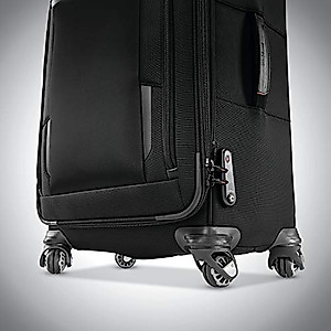 Samsonite Pro Travel Softside Expandable Luggage with Spinner Wheels, Black, Checked-Medium 25-Inch
