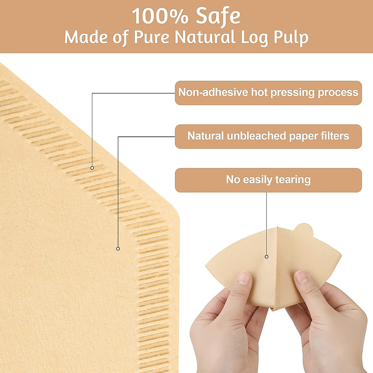 Coffee Filters #4,200 Count Disposable Coffee Filters 8-12 Cup,No Blowout,Unbleached Natural Coffee Filters 4 Cone Paper for Pour Over Coffer Makers/Coffee Dripper Cones