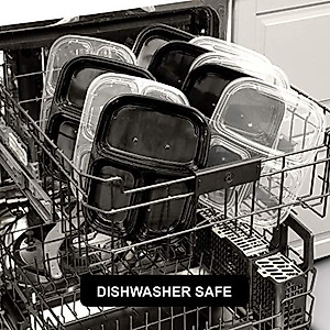 Freshware Meal Prep Containers [25 Pack] 3 Compartment with Lids, Food Storage Containers, Bento Box, Stackable, Microwave/Dishwasher Safe (32 oz)