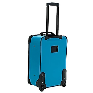Rockland Journey Softside Upright Luggage Set,Expandable, Turquoise, 4-Piece (14/19/24/28)