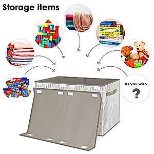 VERONLY Toy Box Chest Organizer Bins for Boys Girls Kids, Large Collapsible Fabric Storage Container with Flip-Top Lid & Handles for Clothes,Blanket,Nursery,Playroom,Bedroom,Tree Branch Pattern (Gray)