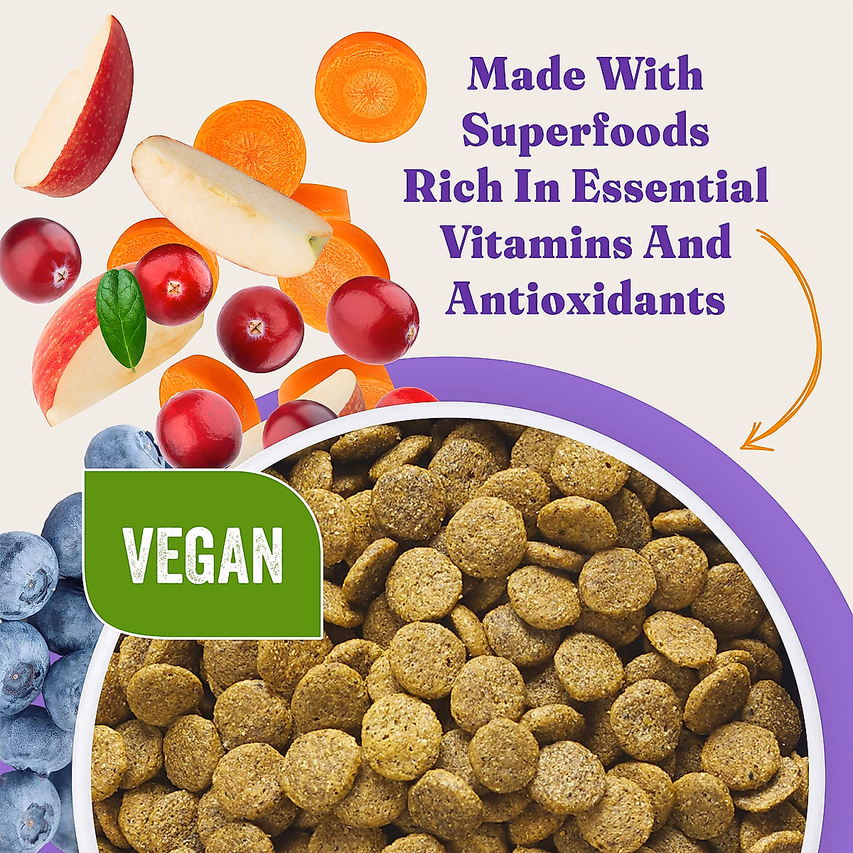 Halo Holistic Plant-Based Recipe With Superfoods, Complete Digestive Health, Vegan Dry Dog Food Bag, Adult Formula, 10-lb Bag