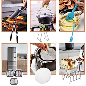 CAXXA 15 PCS 8 Inch XL Air Fryer Accessories, Deep Fryer Accessories with Recipe Cookbook Compatible with Growise Phillips Cozyna Fits All 4.2QT - 5.8QT Air Fryer