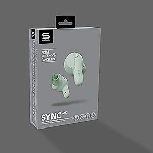 SOUL New SYNC ANC Wireless Earbuds - Active Noise Cancelling Bluetooth Headphones with Water-Resistance, 25 Hours Playtime and Audio Transparency Mode for Safe Listening (Frost)