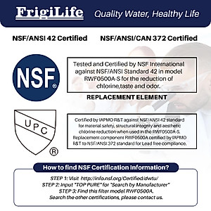 FrigiLife 4396508 Replacement for Whirlpool 4396510, EDR5RXD1, NLC240V, PNL240V, 4396508p, 4396547, 4392857, 9010, LC400V, WF-NLC240V, 46-9010, Everydrop Filter 5 Refrigerator Water Filter, 4PACK