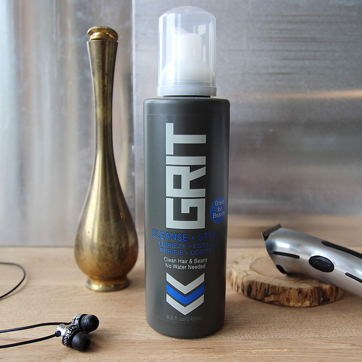 GRIT Cleanse & Style, 8.3oz | Foaming Hair Cleanser for Men