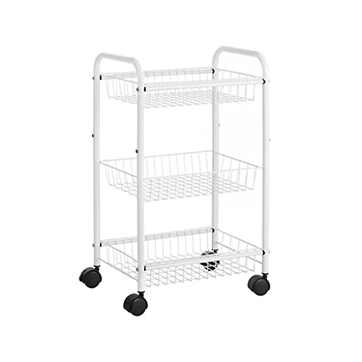 YXBDN 3 Tier Kitchen Trolley on Wheels with Handle Trolley for Kitchen Bathroom Cabinet White Black (Color : E, Size : 28.3cm*16.5cm)