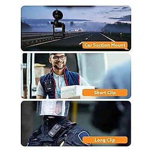 Losfom WD7 2K Body Camera, GPS 128G Body Worn Camera, Built-in 4600MAH Battery for 16H Recording, 1440P Body Mounted Camera，IP67 Waterproof Cam, Wearable Camera for Outdoor,Sport, Home