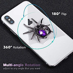 Spider Phone Ring Holder Stand, Allengel Animal Phone Ring Finger Grip Rhinestone Phone Kickstand for All Smartphone (Purple)