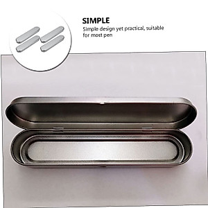 Ciieeo 4pcs Stationery Box Organizer with Lid Empty Hinged Tins Makeup Brush Case Pen Storage Pouch Clear Container Durable Pen Case Chopsticks Box Tinplate Multifunction Student