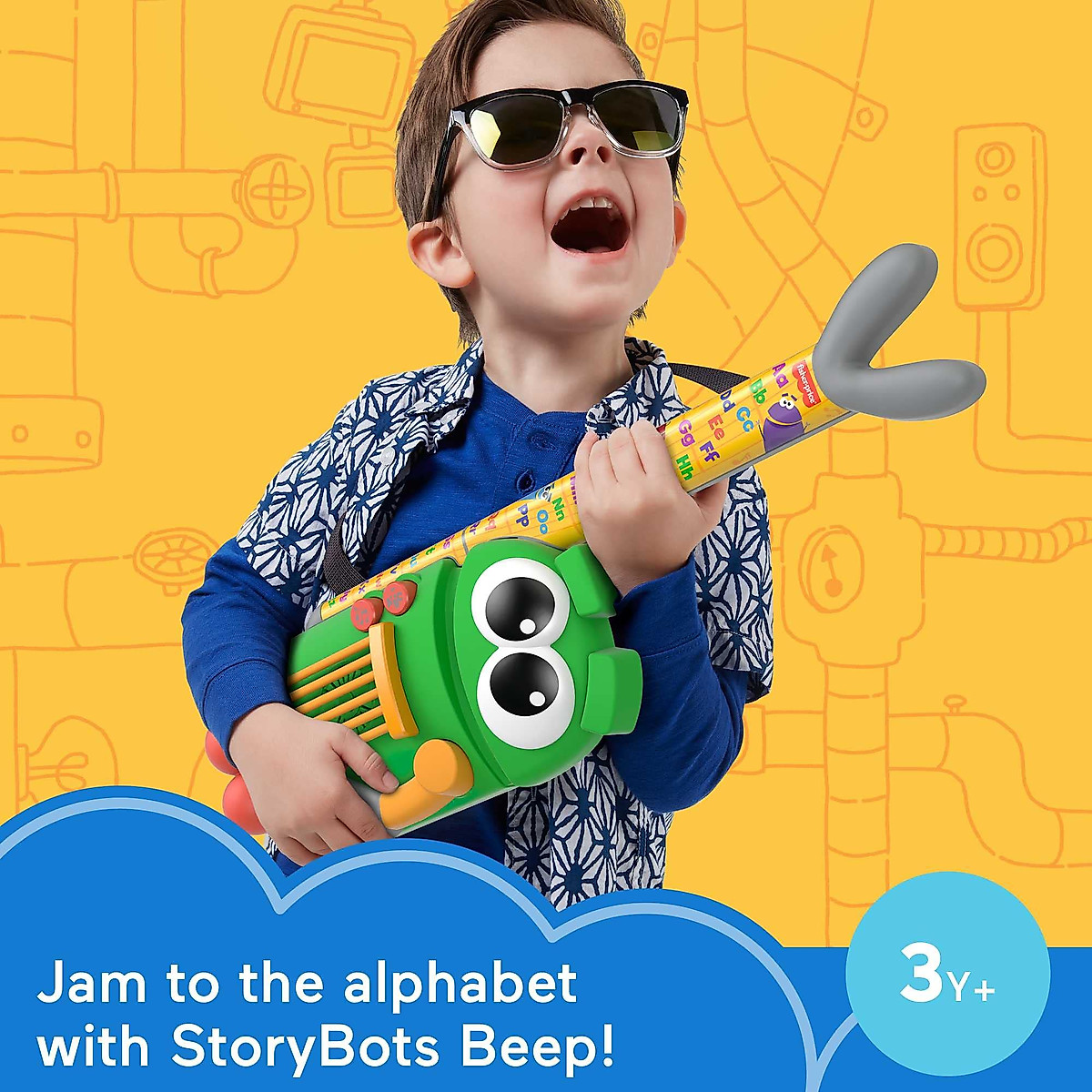 Fisher-Price StoryBots A to Z Rock Star Guitar, Pretend Musical Instrument Learning Toy That Teaches The Alphabet for Preschool Kids Ages 3 Years & up